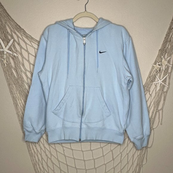 Nike | Tops | Nike Sportswear Club Fleece Womens Powder Blue Full Zip ...